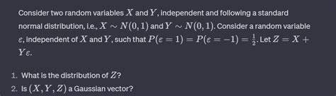 Solved Consider Two Random Variables X And Y Independent Chegg Com