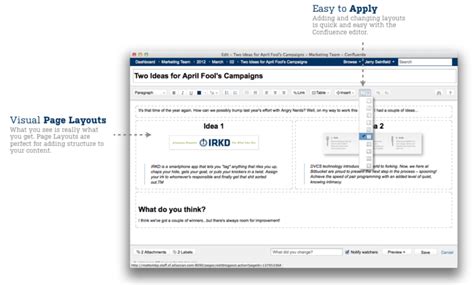 Create Structured Wiki Content With Ease In Confluence 4 2
