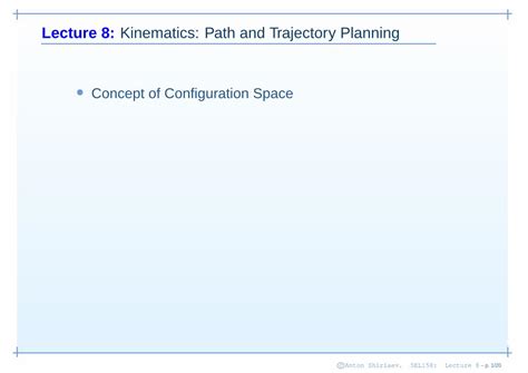 Pdf Lecture 8 Kinematics Path And Trajectory Planning · Lecture 8