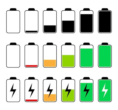 Premium Vector Phone Battery Indicator Flat Symbols Set With A Different Level Of Charge