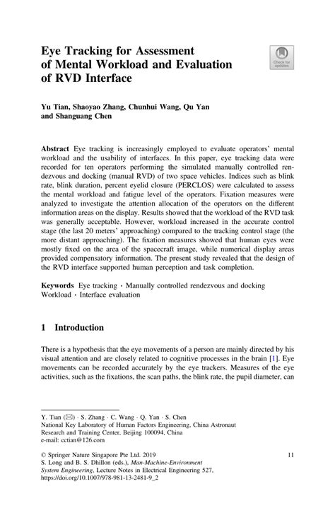 Pdf Eye Tracking For Assessment Of Mental Workload And Evaluation Of