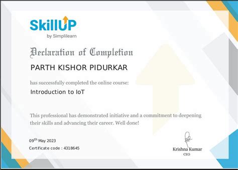 parth pidurkar on linkedin iot innovation achievementunlocked