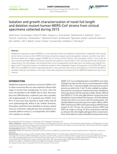 Pdf Isolation And Growth Characterization Of Novel Full Length And
