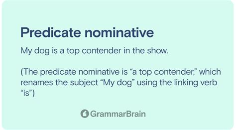 Understanding A Predicate Nominative Definition Examples How To Use Grammarbrain