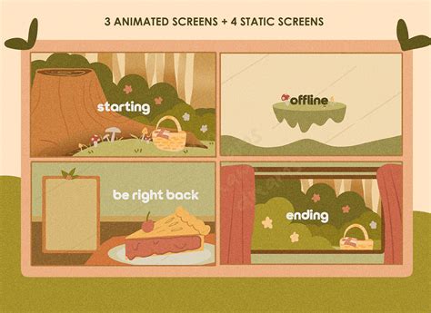 For Sale Cottage Core Animated Twitch Overlay Set 2 Images Behance