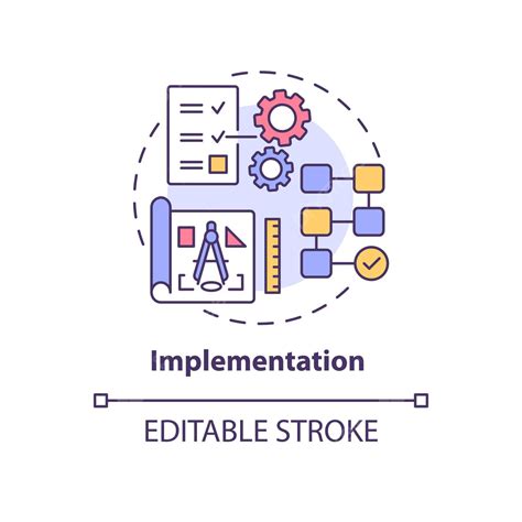 Implementation Concept Icon Art Lined Linear Vector Art Lined Linear PNG And Vector With