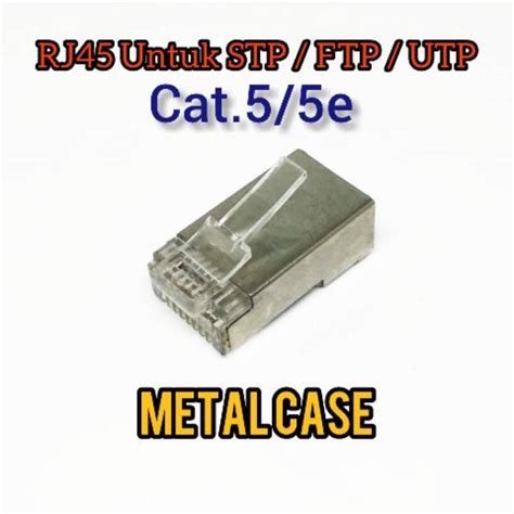 Jual Konektor Metal Rj Stp Ftp Utp Lan Cat E Connector Eceran Shopee Indonesia