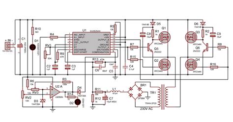 H Bridge Inverter Circuit Using Ic Sg3525 And Mosfet Irfz44n