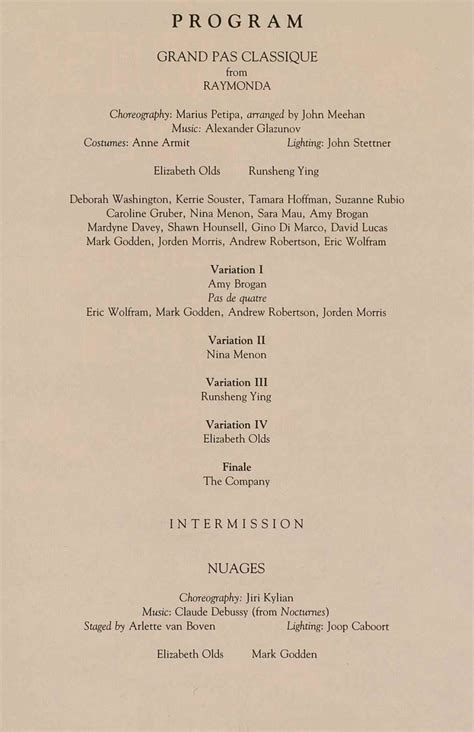 Sample Programme Format