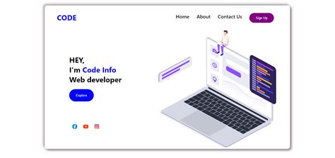 Create Website Page Using HTML And CSS Code Info