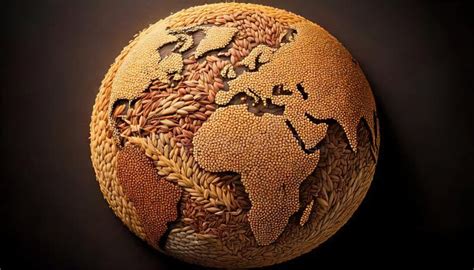 World Grain Mapworld Map Created With Various Seeds Stock Illustration