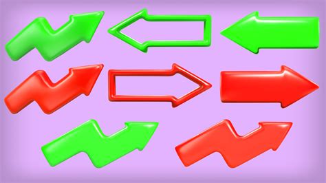 Vector Render Realistic Arrow Set D Icons Vector Art At Vecteezy