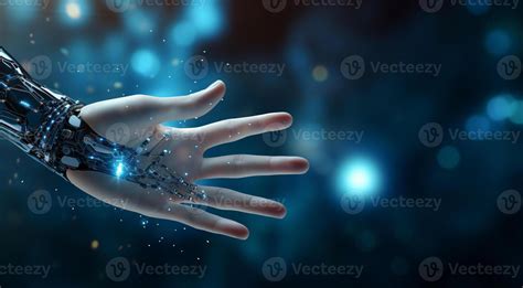 ai generated close up of ai robot hand ai robot hand on technology