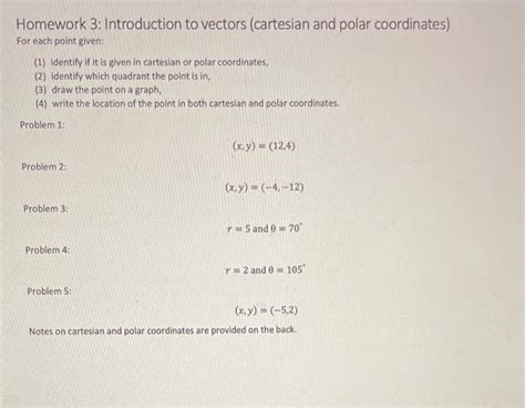 Solved Homework Introduction To Vectors Cartesian And Chegg
