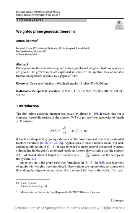 Pdf Weighted Prime Geodesic Theorems