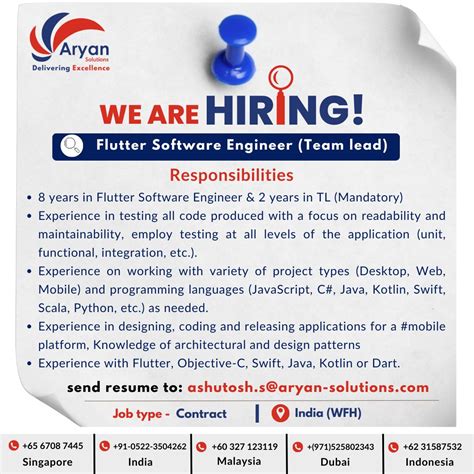 Flutterdeveloper Flutterengineer Softwareengineer Teamlead Aryan