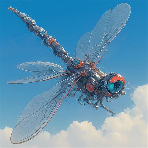 premium photo robotic dragonfly hightech insectinspired design