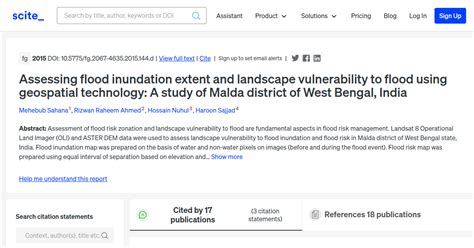 Assessing Flood Inundation Extent And Landscape Vulnerability To Flood