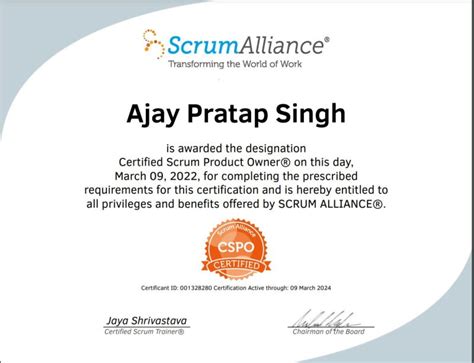 Ajay Pratap Singh☁️ On Linkedin Scrumalliance Thankyou Cognizant