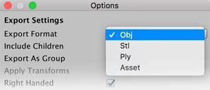 Export Options