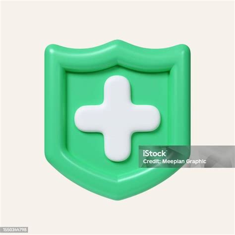 3d 의료 가드 쉴드 질병으로부터 건강 보호 아이콘은 흰색 배경에 분리되어 있습니다 3d 렌더링 그림입니다 클리핑 패스 3차원 형태에 대한 스톡 사진 및 기타 이미지