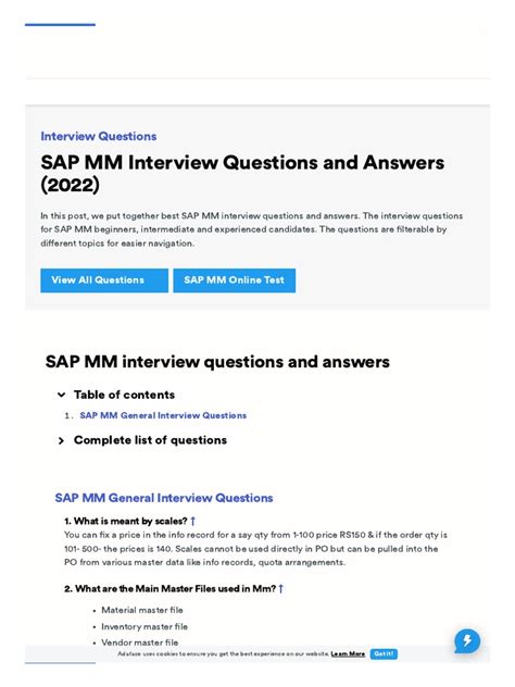 Sap Mm Interview Questions And Answers 2022 Adaface Pdf Request