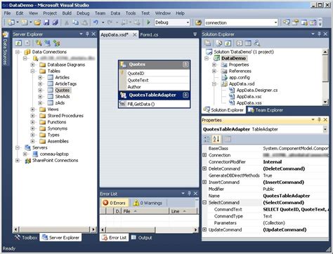 Using Typed Datasets In Visual Studio ComeauSoftware