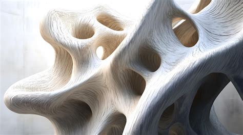 Abstract White Structure With Organic Shapes And Interconnected