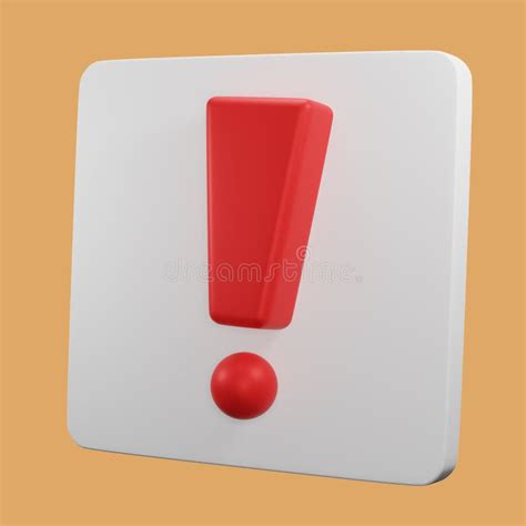 White Speech Bubble With Red Exclamation Mark Attention Icon 3d Render Stock Illustration