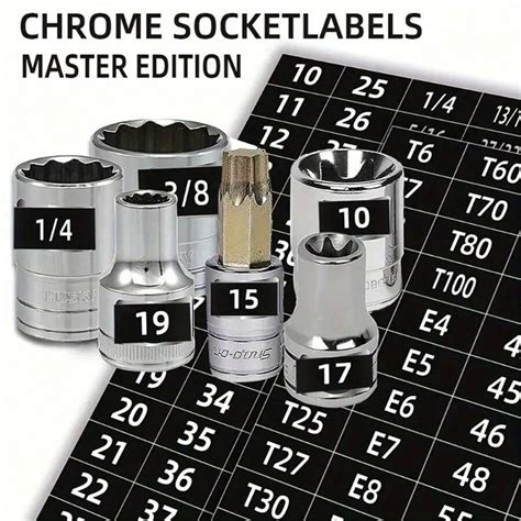 1 Set Toolbox Classification Label Wrench Socket Set Identification