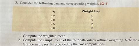 Solved 3 Consider The Following Data And Corresponding