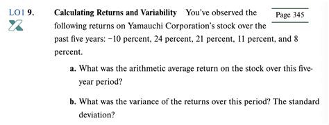 solved 9 calculating returns and variability you ve