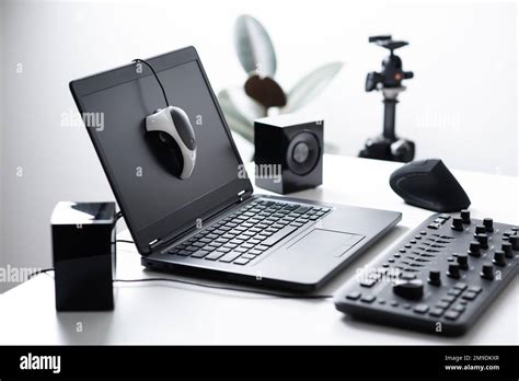 Monitor Calibration By Using External Calibrator To Ensure Color Is Displayed Correctly Stock