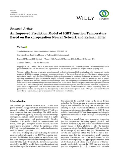 pdf an improved prediction model of igbt junction temperature based
