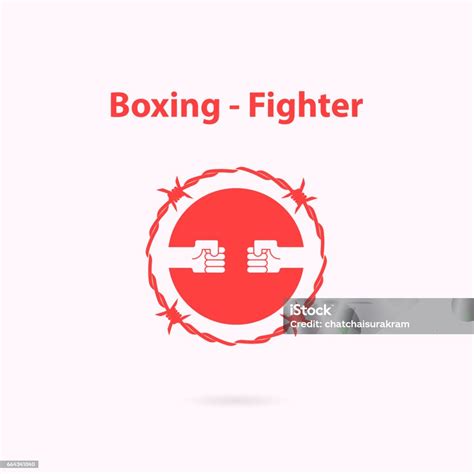 인간의 손 아이콘 하 고 철 디자인 서식 파일입니다 권투와 전투기 아이콘입니다 전투 아카데미 권투 챔피언 클럽 디자인 벡터 일러스트입니다 반지에 대한 스톡 벡터 아트 및