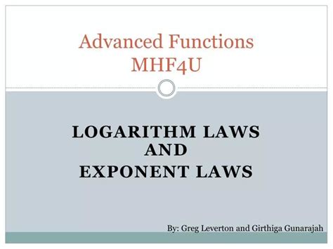 Ppt Advanced Functions Mhf4u Powerpoint Presentation Free Download