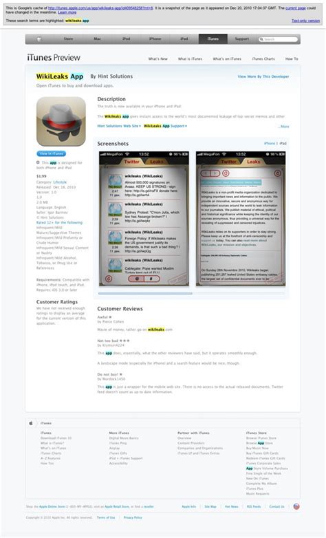 WikiLeaks App Removed From App Store PICTURES HuffPost Impact