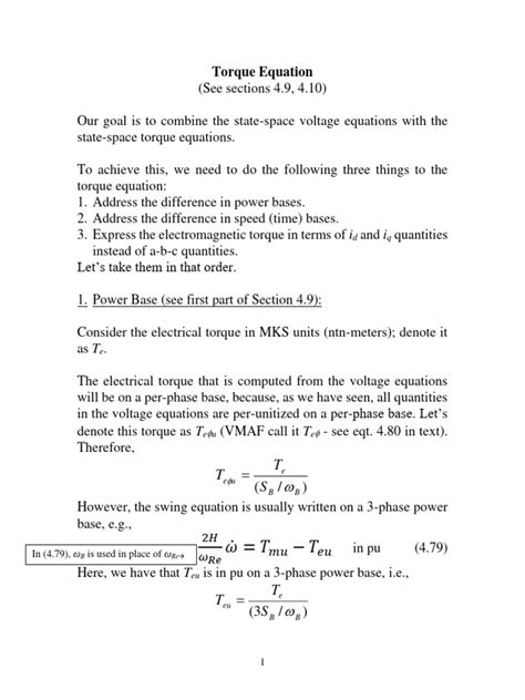 Torque Equation Download Free Pdf Physical Sciences Electrical