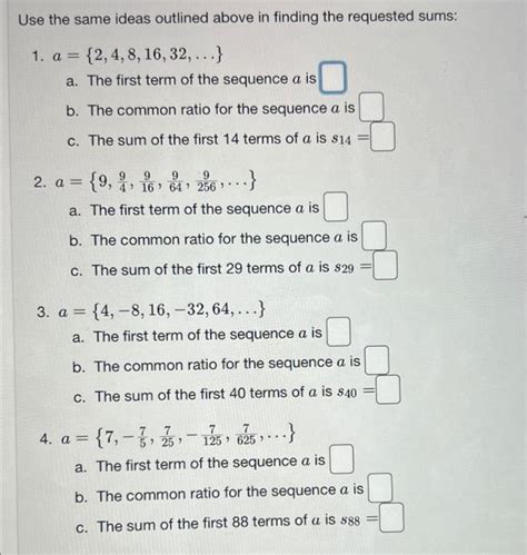 Solved Practice 1 Find The Sum Of The First 14 Terms In Chegg Com