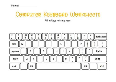 Computer Keyboard Worksheet Computer Lessons Computer Keyboard Typing Skills