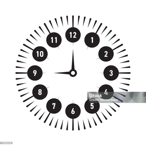 Analog Clock Concept On White Background Analog Clock Interface Stock