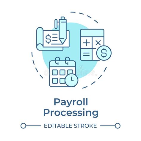 Payroll Processing Soft Blue Concept Icon Stock Illustration