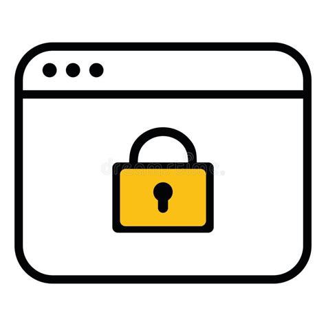 Data Security Browser Lock Icon Stock Illustration Illustration Of