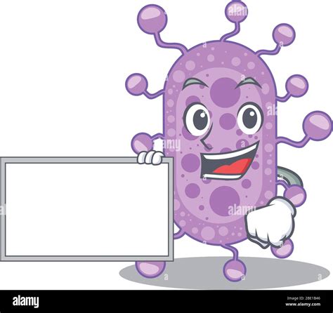 Mycobacterium Cartoon Character Design Style With Board Stock Vector