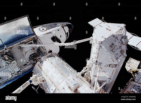 International Space Station Iss With The Space Shuttle Endeavour Left Docked To It The