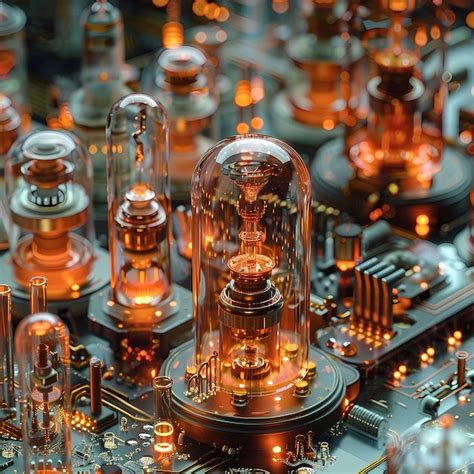 Premium Photo Futuristic Circuit Board Cityscape With Hightech Components And Glowing Lights