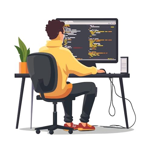 Participant In Coding Workshop On White Background Premium Ai Generated Vector