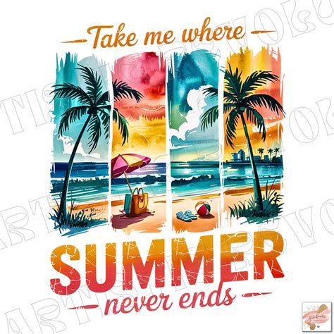 Summer Vibes Png Design Trendy Summer Time Png Files Beach Scene