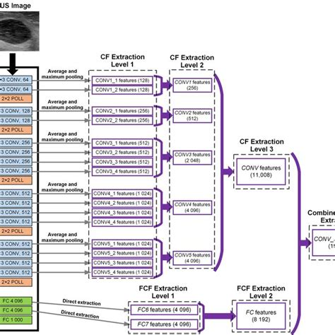 graphical illustration of the process of extracting deep features from