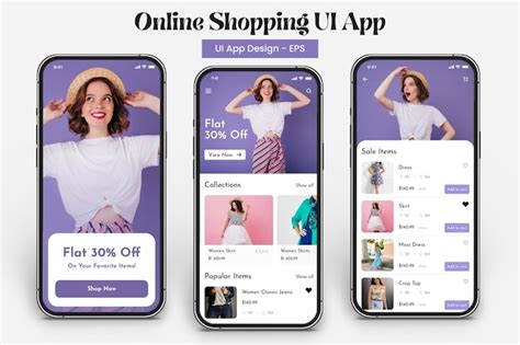 Premium Vector | Online Shopping App UI design